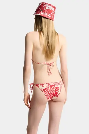 Dsquared2 Rebel Hibiscus Triangle Bikini Top - Fantasy