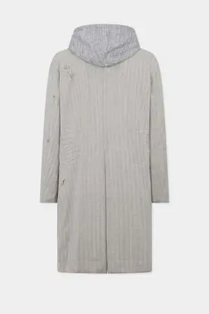 Dsquared2 Long Hooded Coat With Distressed Finish