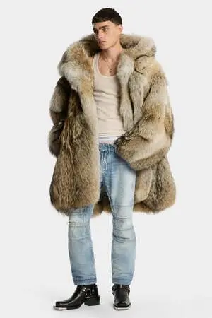 Dsquared2 Coyote Fur Hooded Coat
