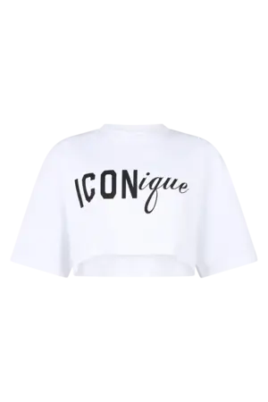 Dsquared2 Iconique Cropped Logo T-shirt - White