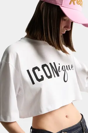 Dsquared2 Iconique Cropped Logo T-shirt - White