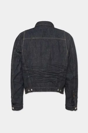 Dsquared2 Denim Trucker Jacket With Checked Lining