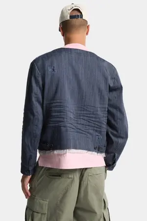 Dsquared2 Distressed Raw-cut Collarless Jacket
