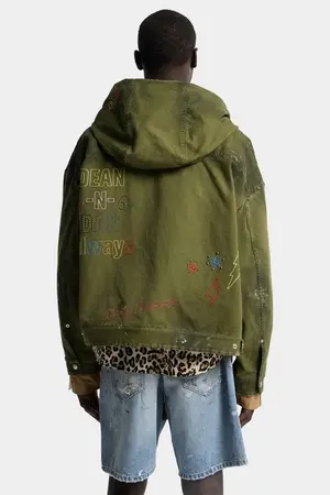 Dsquared2 Handmade Scribbles Hooded Kaban