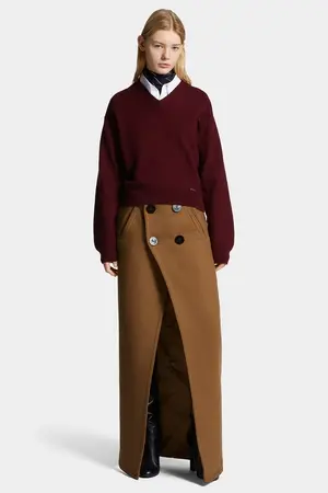 Dsquared2 Double Breasted Peacoat Long Skirt