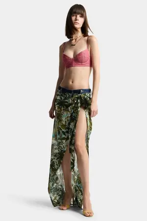 Dsquared2 Monkey Business Printed Maxi Skirt