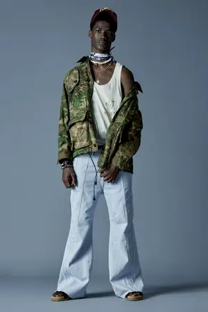 Dsquared2 Camouflage Parka With Embellishments And Graffiti Print