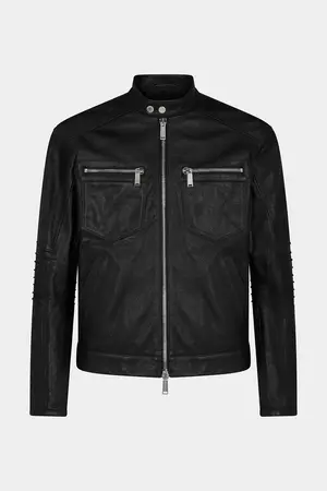 Dsquared2 Rider Leather Jacket - Black