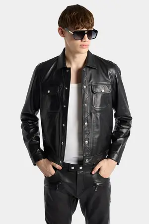 Dsquared2 Leather Boxy Jacket