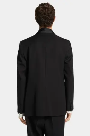 Dsquared2 Wool Blazer With Tassel Scarf