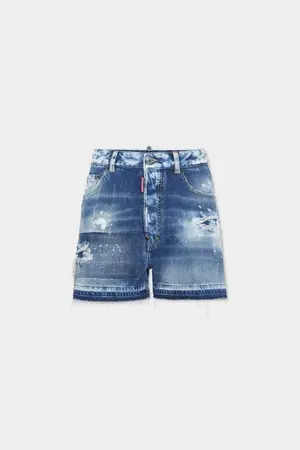 Dsquared2 Medium Ripped Wash Baggy Shorts - Blue