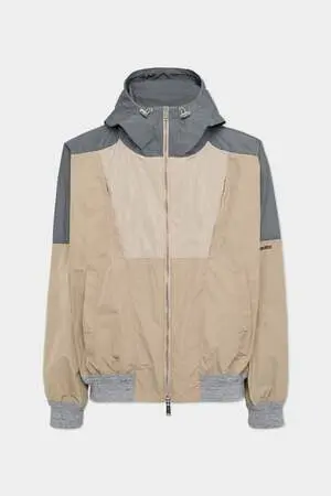 Dsquared2 Color-blocked Hooded Bomber Jacket - Black