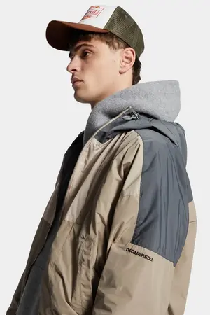 Dsquared2 Color-blocked Hooded Bomber Jacket