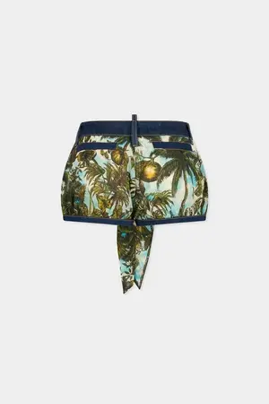 Dsquared2 Monkey Business Denim Mix Balloon Hot Pants - Blue
