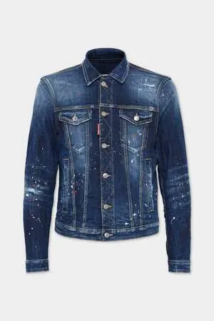 Dsquared2 Dan Distressed Denim Trucker Jacket - Blue