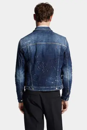 Dsquared2 Dan Distressed Denim Trucker Jacket