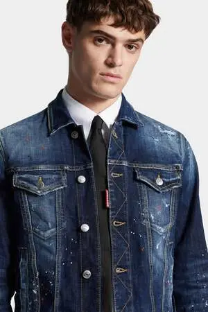 Dsquared2 Dan Distressed Denim Trucker Jacket