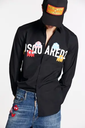 Dsquared2 Pac-man Graphic Shirt - Black