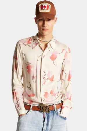 Dsquared2 Fly Flowers 70's Viscose Shirt
