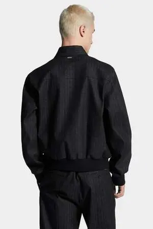 Dsquared2 Denim Pinstripe Blouson
