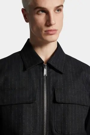 Dsquared2 Denim Pinstripe Blouson