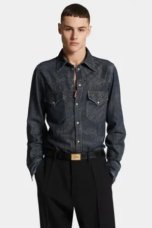 Dsquared2 Denim Lurex Western Shirt