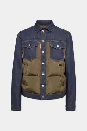 Dsquared2 Hybrid Puffer Denim Jacket - Black