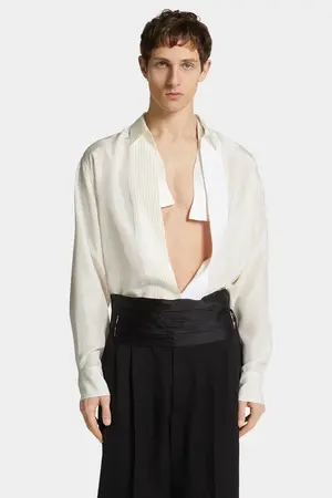 Dsquared2 Magliano X Silk Tux Notch Shirt