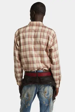 Dsquared2 Dean Vintage Checked Shirt With Lamé Yarn