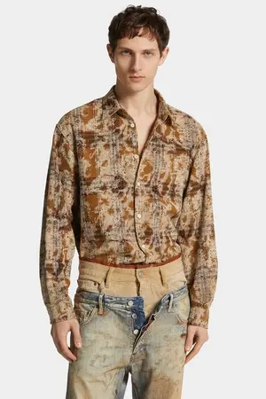Dsquared2 Bleached Sparkly Checked Shirt