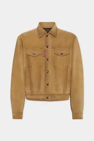 Dsquared2 Suede Trucker Jacket - Black