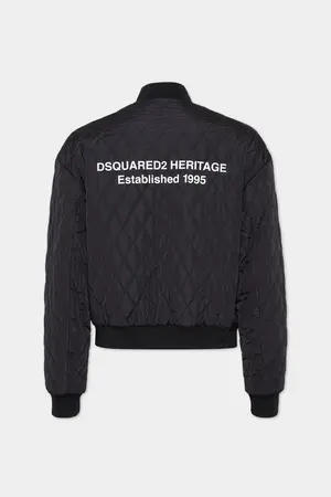 Dsquared2 Quilted Bomber Jacket With Logo Detail