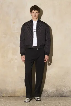 Dsquared2 Quilted Bomber Jacket With Logo Detail