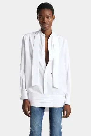Dsquared2 Tuxedo Shirt With Pleated Detailing