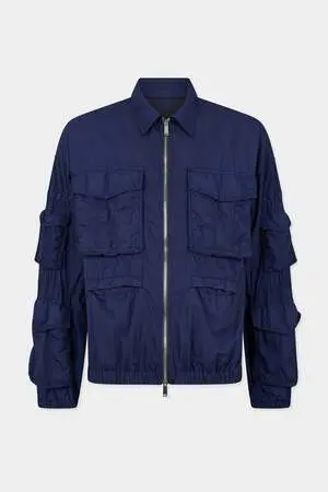 Dsquared2 Dyed Nylon Cargo Jacket - Blue