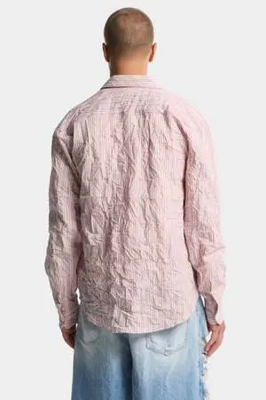 Dsquared2 Crinkled Pinstripe Silk Oversized Shirt
