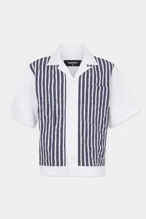 Dsquared2 Crinckled Bowling Shirt - Blue