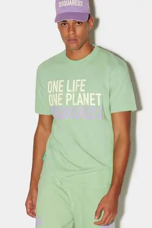 Dsquared2 One Life, One Planet" Printed T-shirt - Blue