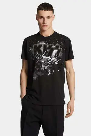 Dsquared2 Kiss X Cigarette Fit T-shirt With Rhinestone Embellishments