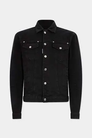 Dsquared2 Garment Dyed Dan Jean Jacket - Black