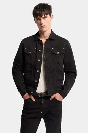 Dsquared2 Garment Dyed Dan Jean Jacket - Black