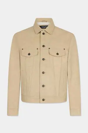 Dsquared2 Leather Jean Jacket - Black