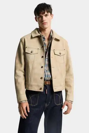 Dsquared2 Leather Jean Jacket