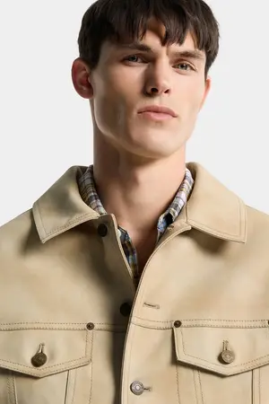 Dsquared2 Leather Jean Jacket