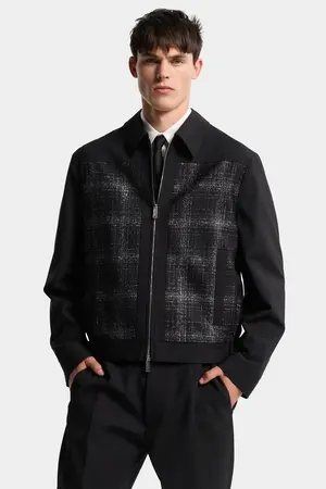 Dsquared2 Evening Bomber Jacket With Checkered Pattern