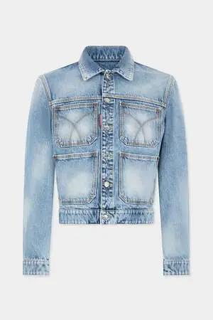 Dsquared2 Light Wash Denim Jacket - Blue