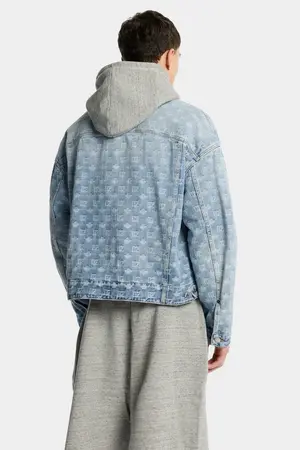 Dsquared2 Light Wash Monogram Denim Utility Jacket