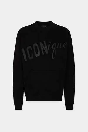 Dsquared2 Iconique Relaxed Fit Crewneck Sweatshirt With Logo - Black