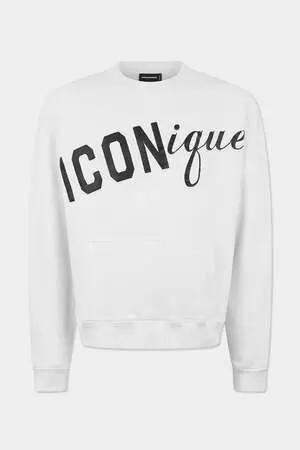 Dsquared2 Iconique Relaxed Fit Crewneck Sweatshirt With Logo - Grey