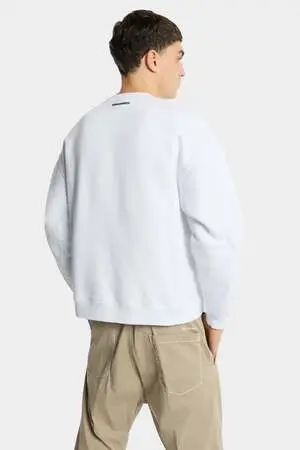 Dsquared2 Iconique Relaxed Fit Crewneck Sweatshirt With Logo - Grey